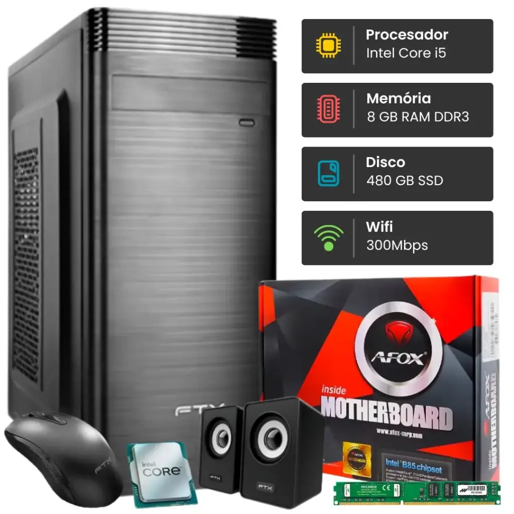 Gabinete Montado Intel Core i5 4ta Generación 8GB de RAM / SSD 480GB ...